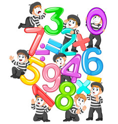 Collection of the jelly number and math tools Vector Image