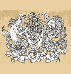 Heraldic coat of arms Royalty Free Vector Image