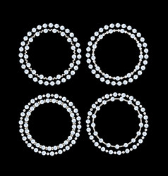 Round pearl frames set double string pearl Vector Image