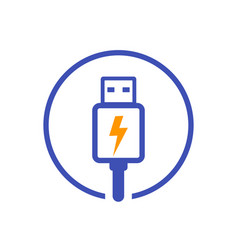 Usb charging plug icon Royalty Free Vector Image