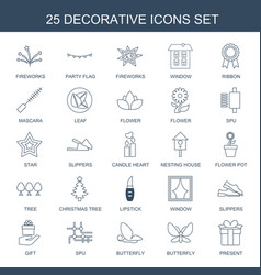 25 decorative icons Royalty Free Vector Image - VectorStock