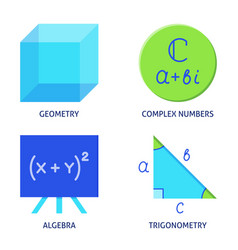 Maths concept flat style design Royalty Free Vector Image