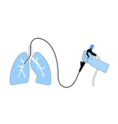 Bronchoscopy procedure concept Royalty Free Vector Image