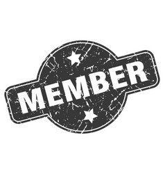 Member stamp round grunge sign label Royalty Free Vector