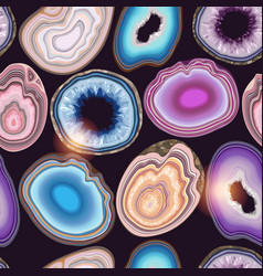 Seamless pattern with geode and agate cuts Vector Image