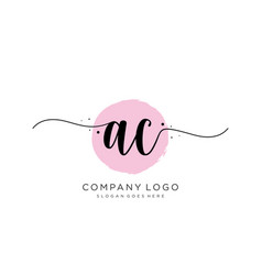 Ac initial handwriting logo design Royalty Free Vector Image