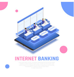 Banking isometric flowchart Royalty Free Vector Image