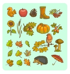 Autumn objects theme set 1 Royalty Free Vector Image