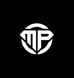 Mp monogram logo with abstract hexagon style Vector Image