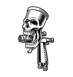Black and white graffiti skulls Royalty Free Vector Image