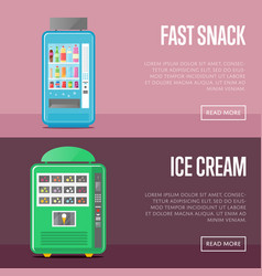 Automatic vending machine flyers set Royalty Free Vector
