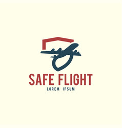 Safe flight logo template Royalty Free Vector Image