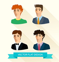 Set of flat design mens portraits Royalty Free Vector Image