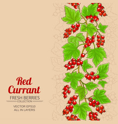 Red currant frame on white background Royalty Free Vector