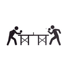 Table tennis young woman player twists Royalty Free Vector
