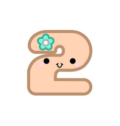 Cute cartoon letter d smiling face with eyes Vector Image