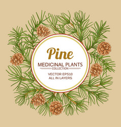 Vintage christmas frame with pine branches Vector Image