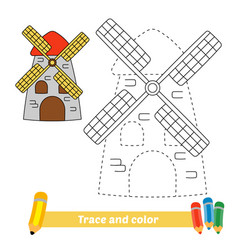 Trace and color for kids zebra Royalty Free Vector Image