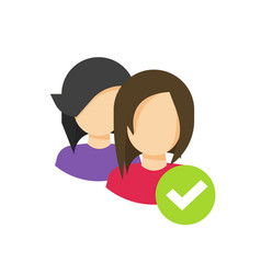 Two users icon as participant work together Vector Image