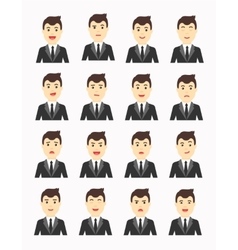 Young man expressing different emotions Royalty Free Vector