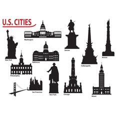 US cities Royalty Free Vector Image - VectorStock