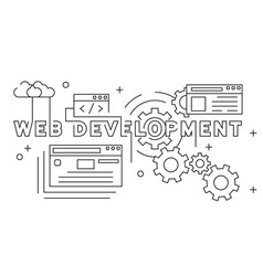 Developer working on laptop Royalty Free Vector Image