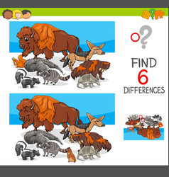 Find differences game with animal characters group
