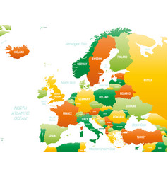 Colorful map of europe Royalty Free Vector Image