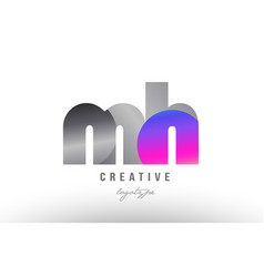 Silver grey metallic letter m logo design Vector Image