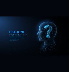 Icon thinking man with question mark in think Vector Image