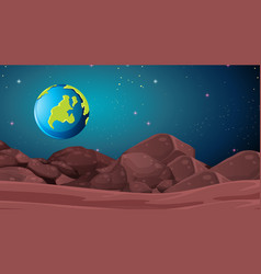 Mars landscape earth scene Royalty Free Vector Image