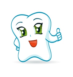 Funny cute crazy tooth characters cartoon Vector Image