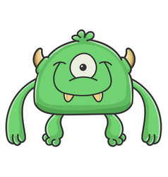 Cyclops monster cartoon character on a white Vector Image