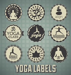 Yoga labels Royalty Free Vector Image - VectorStock