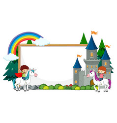 Empty banner with fairy tale cartoon character Vector Image