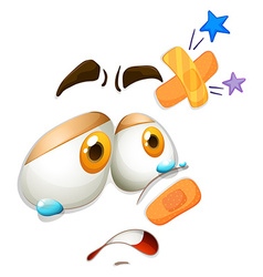 Facial expression with injuries Royalty Free Vector Image