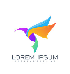 Bird gradient color logo design Royalty Free Vector Image