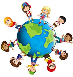 Many children from different countries Royalty Free Vector