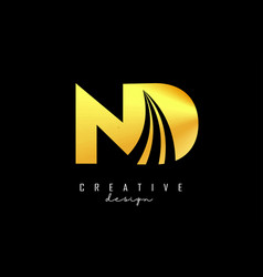 Handwritten nd n d letter logo with sparkling Vector Image