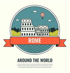 Italy architecture sightseeing sticker rome Vector Image