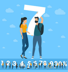 Cute monkey number seven character Royalty Free Vector Image