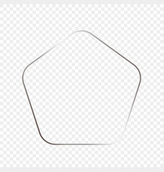 Silver glowing rounded pentagon shape frame Vector Image