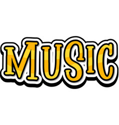 Word music with music notes in background Vector Image