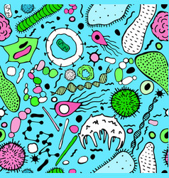 Microbiology seamless pattern Royalty Free Vector Image