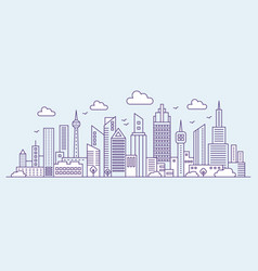 Blue city Royalty Free Vector Image - VectorStock