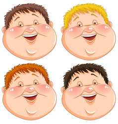 Face of fat boy cartoon Royalty Free Vector Image