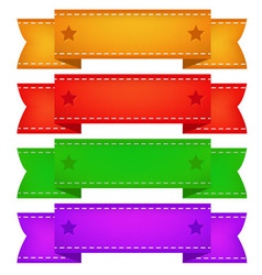 Colorful ribbons and label set Royalty Free Vector Image