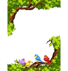 Birds on the branch of a tree Royalty Free Vector Image
