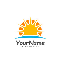 Sun solar energy logo design template tech Vector Image