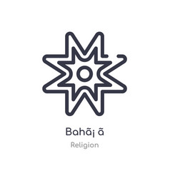 Bah outline icon isolated line from religion Vector Image